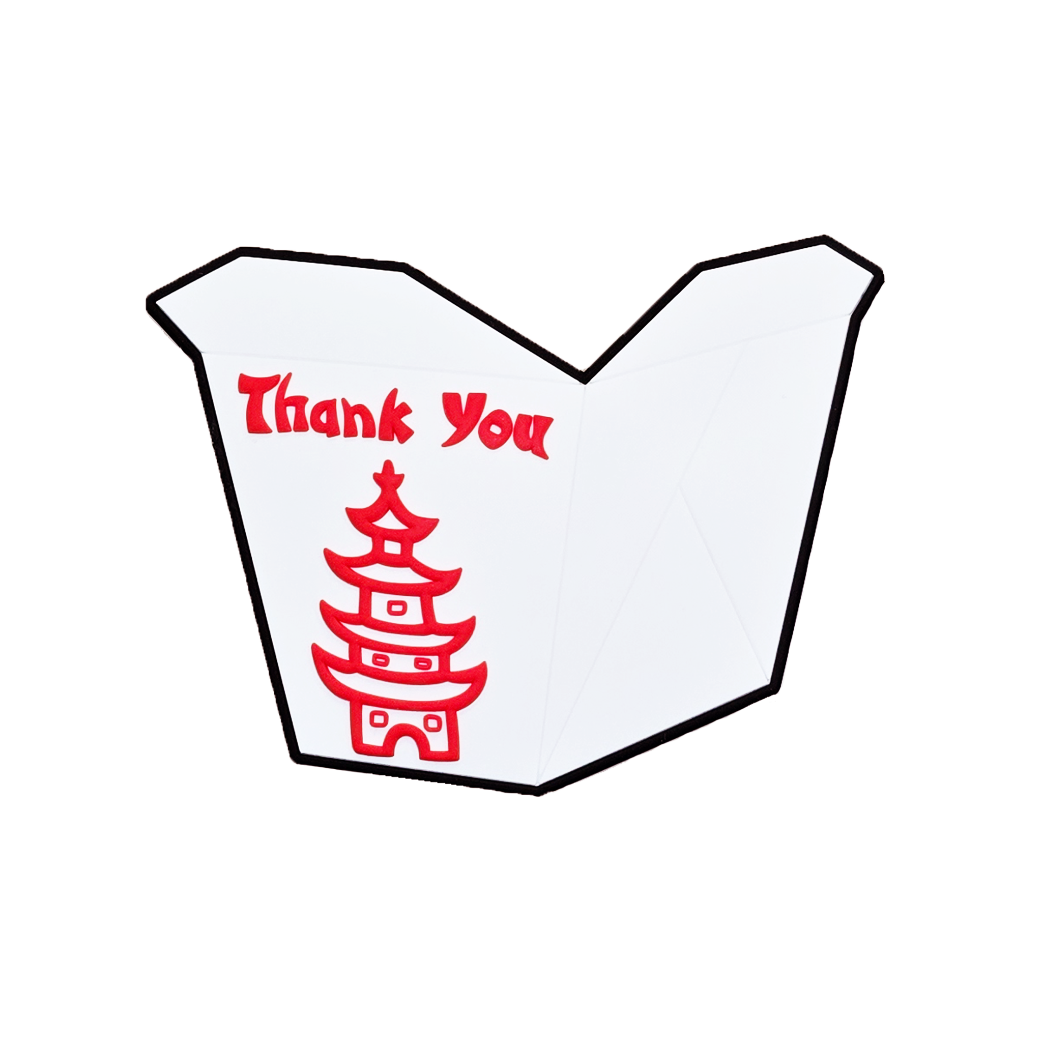 Thank You Take Out Box (Black Outline) - Large – StompCharms
